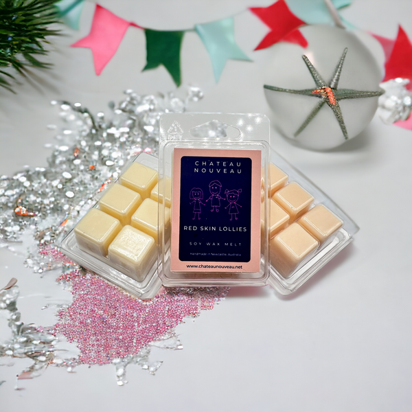 Red Skin Lollies-Clam Shell-75g-Chateau Nouveau-Soy Wax